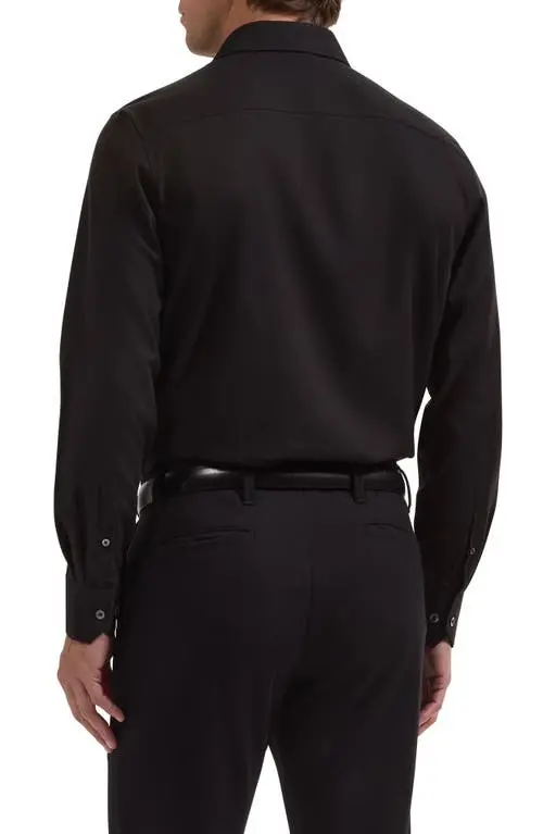 Bugatchi Julian Shaped Fit Solid Jacquard Button-up Shirt