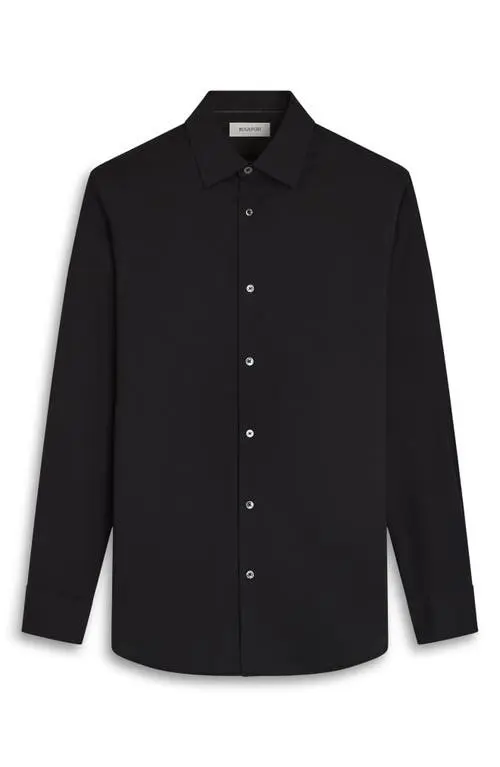 Bugatchi Julian Shaped Fit Solid Jacquard Button-up Shirt