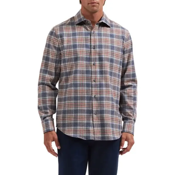 Bugatchi Axel Shaped Fit Plaid Button-up Shirt