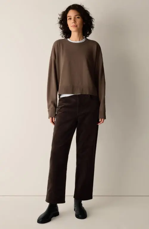 Eileen Fisher Cropped Organic Cotton Sweatshirt - Hazelwood