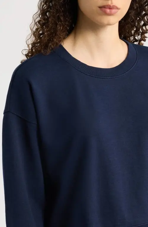 Eileen Fisher Cropped Organic Cotton Sweatshirt - Ink