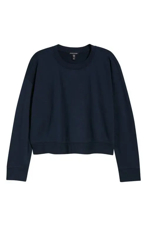 Eileen Fisher Cropped Organic Cotton Sweatshirt - Ink