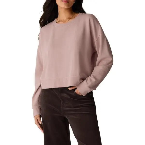 Eileen Fisher Crop Organic Cotton Sweatshirt - Opal
