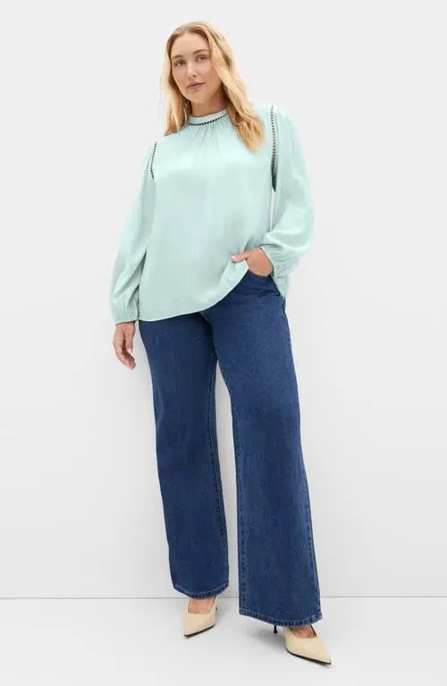City Chic Lorena Smocked Neck Top