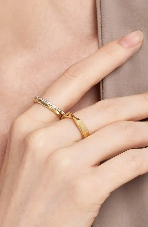 ANA LUISA 14k Plated Cubic Zirconia Band Ring