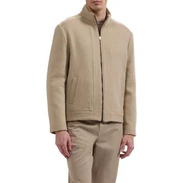Bugatchi Wool Blend Mock Neck Zip Jacket