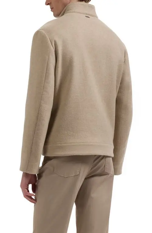Bugatchi Wool Blend Mock Neck Zip Jacket