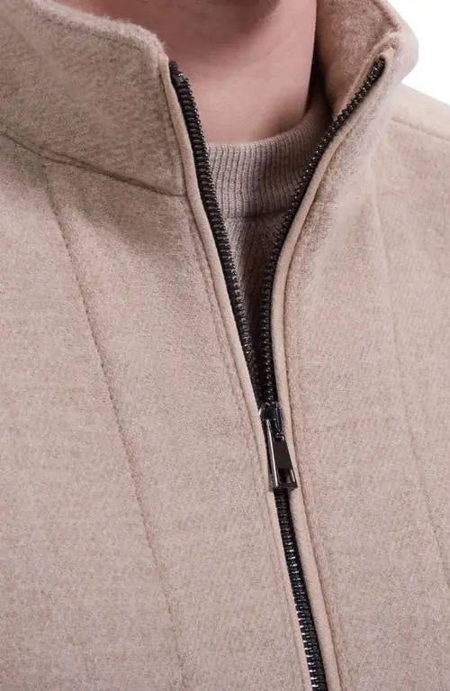 Bugatchi Wool Blend Mock Neck Zip Jacket
