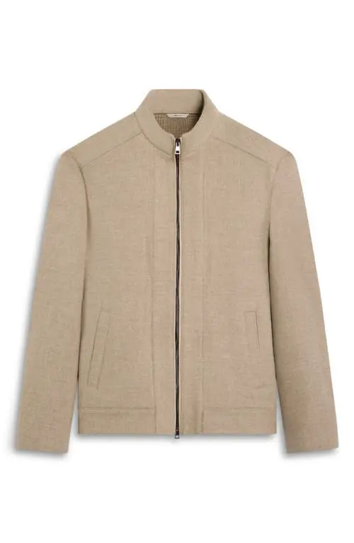 Bugatchi Wool Blend Mock Neck Zip Jacket