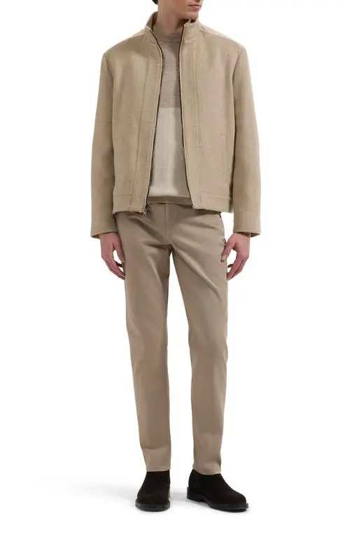 Bugatchi Wool Blend Mock Neck Zip Jacket