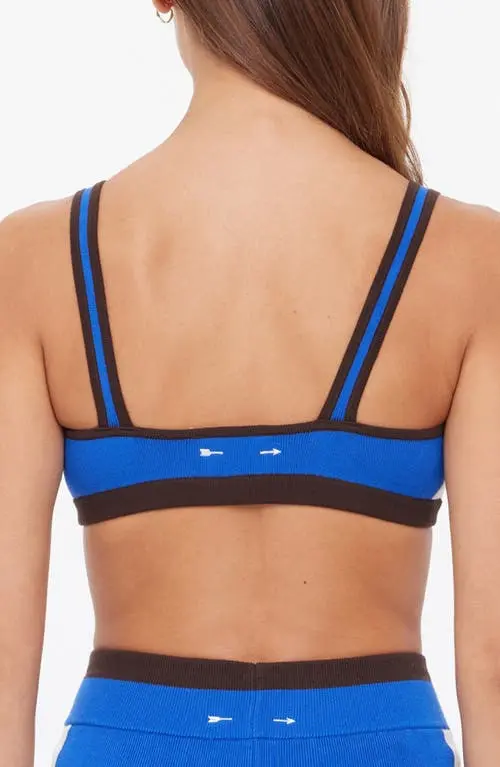 The Upside Montage Rory Scoop Neck Knit Sports Bra - Blue