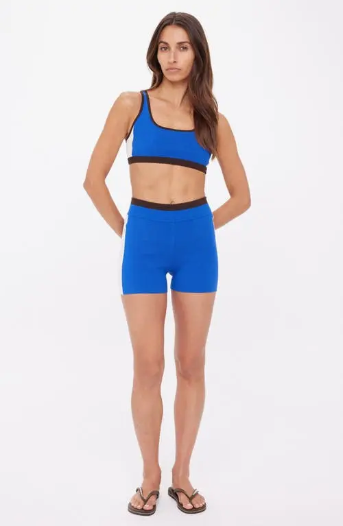 The Upside Montage Rory Scoop Neck Knit Sports Bra - Blue