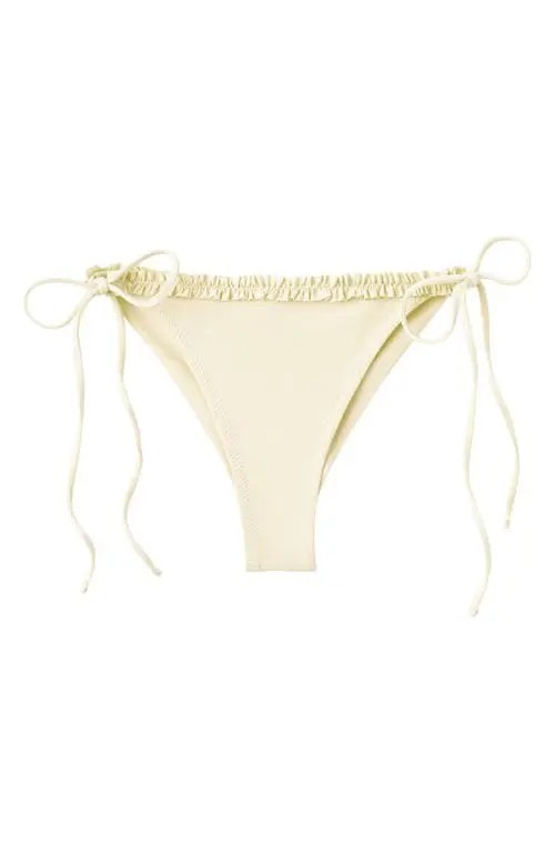 Mango Ruched Cheeky Bikini Bottoms - Ecru