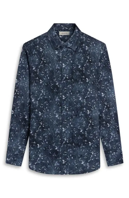 Bugatchi Julian Shaped Fit Leaf Print Button-up Shirt