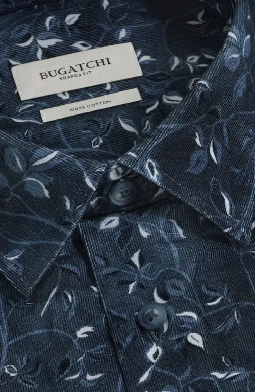 Bugatchi Julian Shaped Fit Leaf Print Button-up Shirt