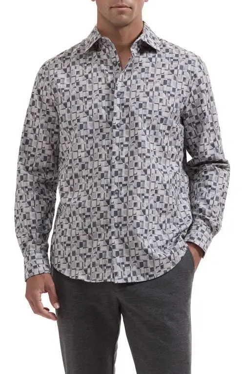 Bugatchi Axel Shaped Fit Print Button-up Shirt