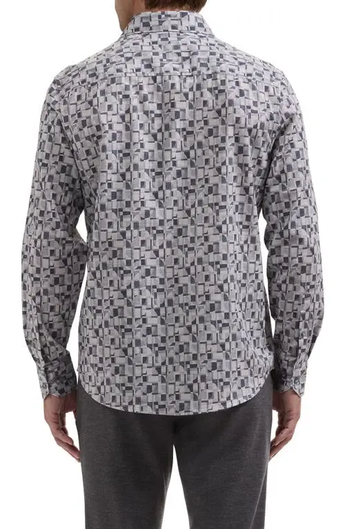 Bugatchi Axel Shaped Fit Print Button-up Shirt