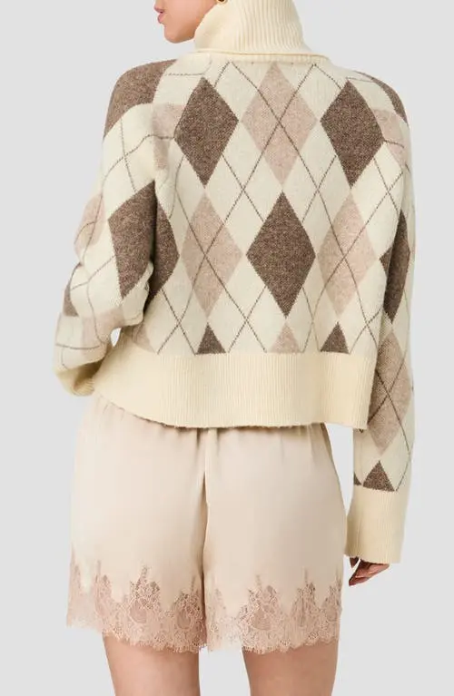 French Connection Koda Argyle Jacquard Turtleneck Sweater