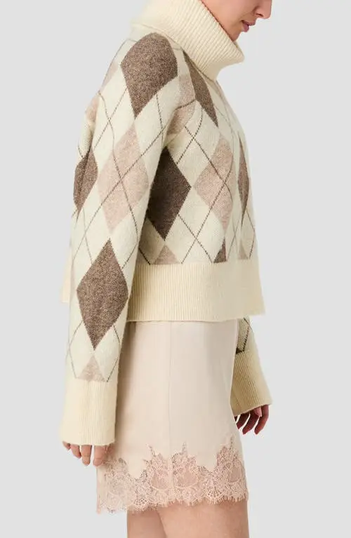 French Connection Koda Argyle Jacquard Turtleneck Sweater