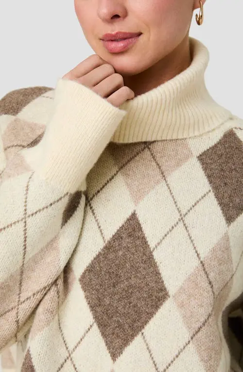 French Connection Koda Argyle Jacquard Turtleneck Sweater