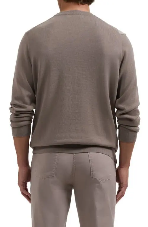 Bugatchi Cotton Crewneck Sweater - Walnut