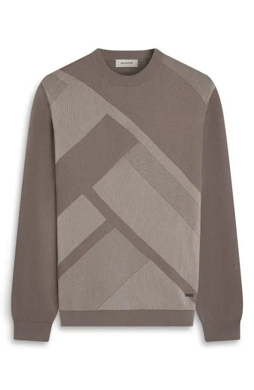 Bugatchi Cotton Crewneck Sweater - Walnut