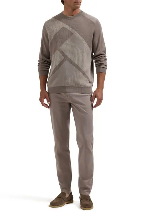 Bugatchi Cotton Crewneck Sweater - Walnut