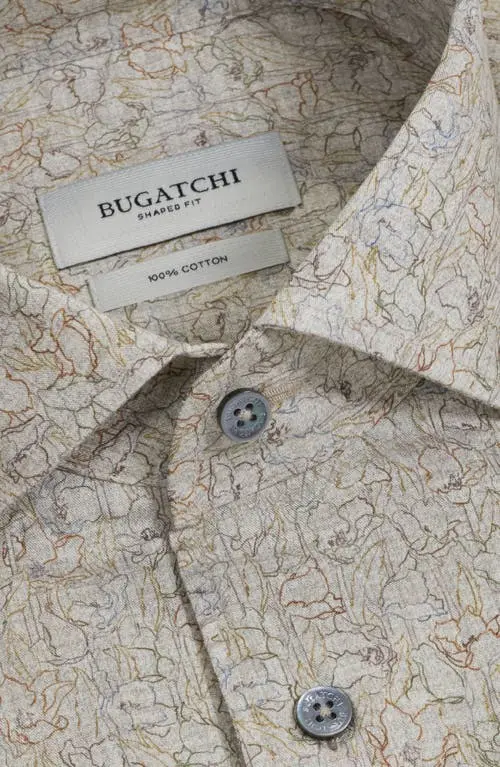 Bugatchi Alvin Shaped Fit Long Sleeve Cotton Shirt
