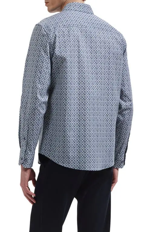 Bugatchi Julian Geometric Cotton Blend Shirt