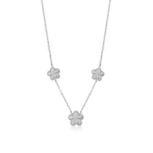 THE LOVERY FINE JEWELRY Fluted Flower Trio Necklace - Sterling Silver