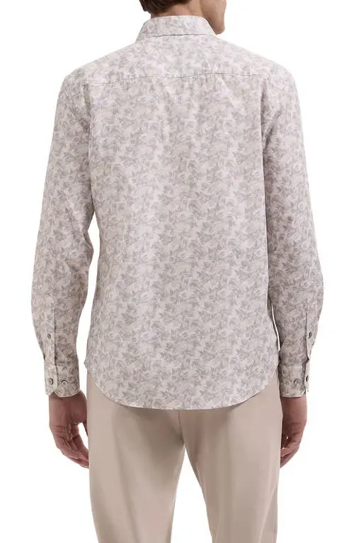 Bugatchi Julian Shaped Fit Leaf Print Stretch Button-up Shirt