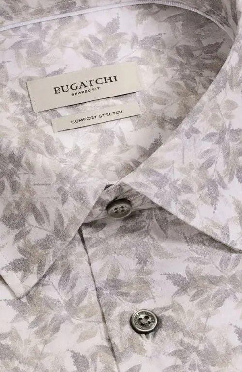 Bugatchi Julian Shaped Fit Leaf Print Stretch Button-up Shirt