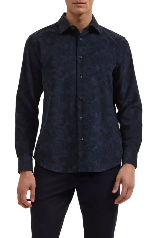 Bugatchi Julian Shaped Fit Paisley Corduroy Button-up Shirt