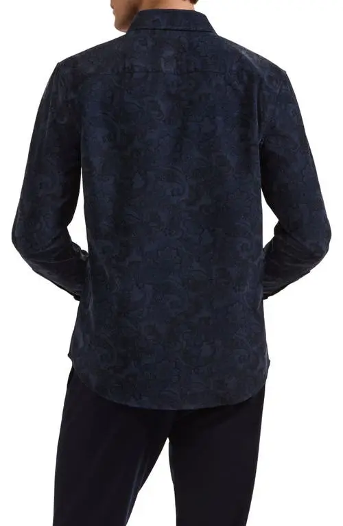 Bugatchi Julian Shaped Fit Paisley Corduroy Button-up Shirt