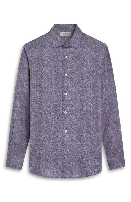 Bugatchi Alvin Shaped Fit Herringbone Cotton Shirt