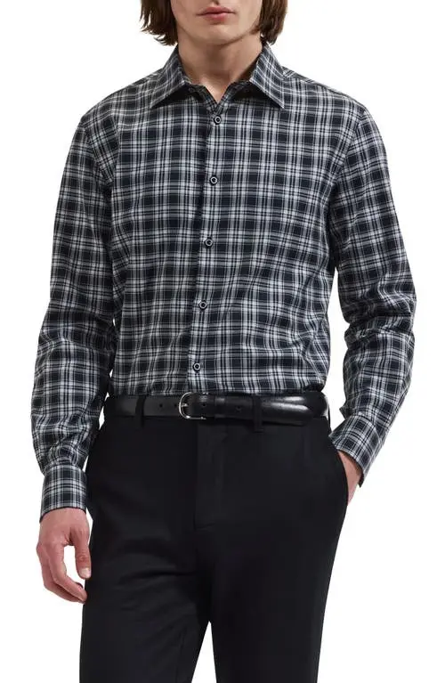 Bugatchi Julian Shaped Fit Stretch Shirt - Black