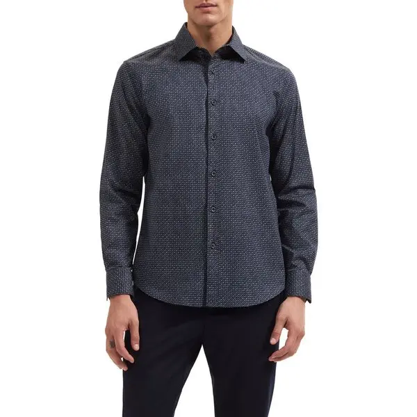 Bugatchi Axel Shaped Fit Long Sleeve Button-up Shirt