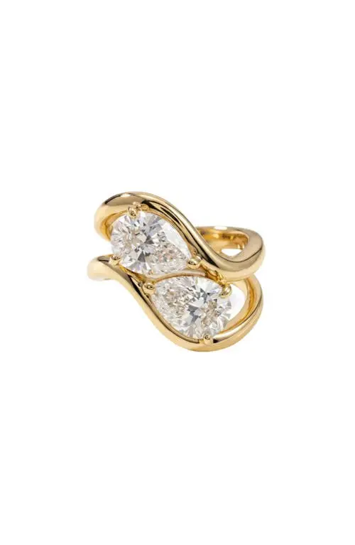 THE M JEWELERS Set Of 2 Pear-cut Cubic Zirconia Bypass Rings - Gold