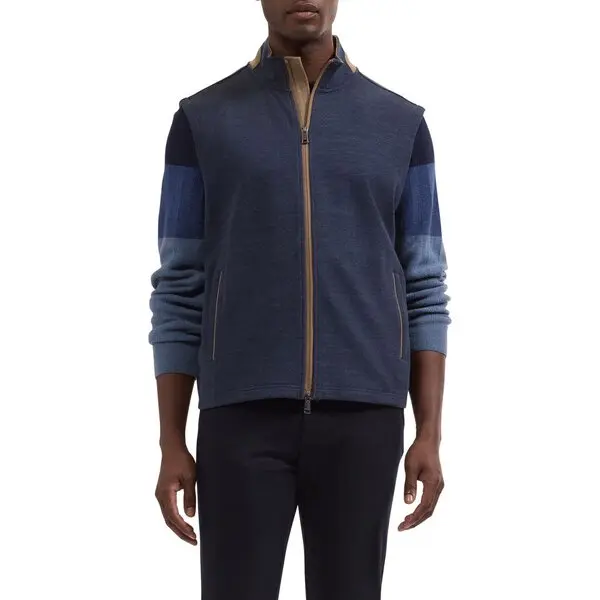Bugatchi Full Zip Knit Vest - Navy