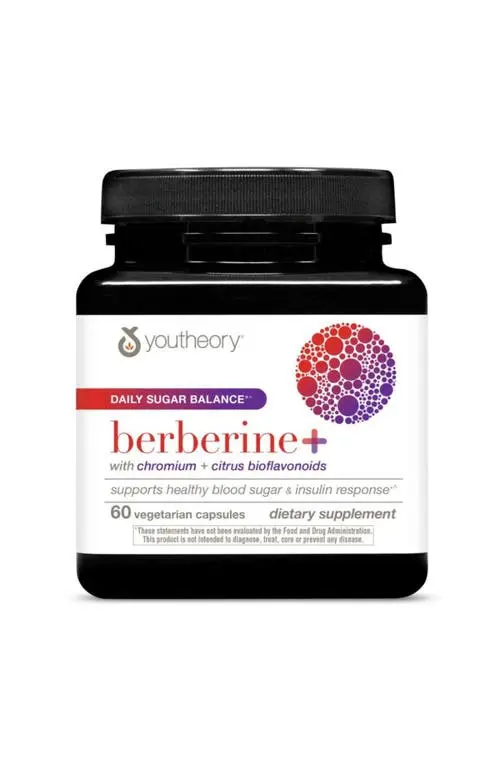 YOUTHEORY Berberine Daily Sugar Balance Supplement 600mg - None