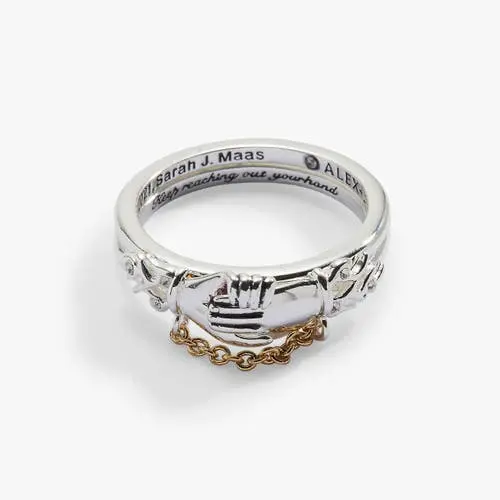 ALEX AND ANI A Court Of Thorns And Roses 'keep Reaching Out Your Hand' Nesta & Cassian Ring Set Of 2 - Silver