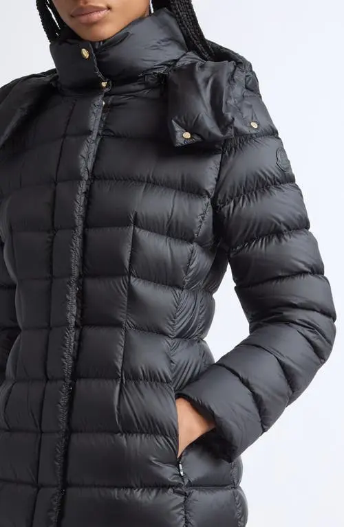 Moncler Hirmas Long Hooded Down Puffer Coat - Black