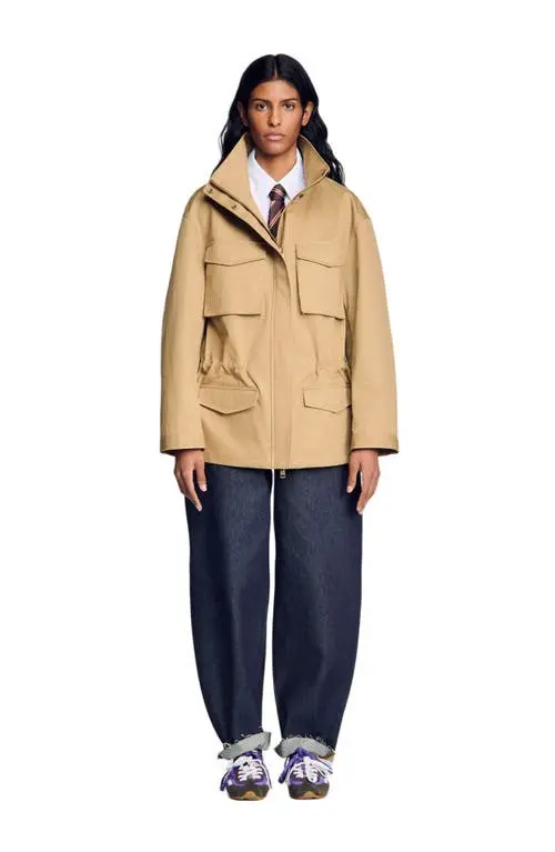 Sandro Jacket With Adjustable Waist