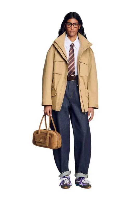 Sandro Jacket With Adjustable Waist