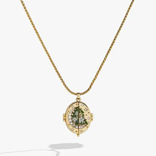 ALEX AND ANI A Court Of Thorns And Roses "there You Are" Locket Necklace - Gold