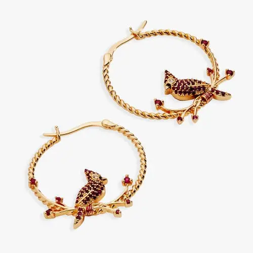 ALEX AND ANI Cardinal Reversible Hoop Earrings - Gold