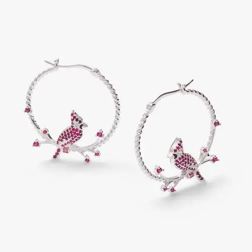 ALEX AND ANI Cardinal Reversible Hoop Earrings