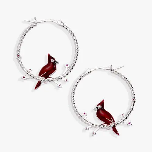 ALEX AND ANI Cardinal Reversible Hoop Earrings