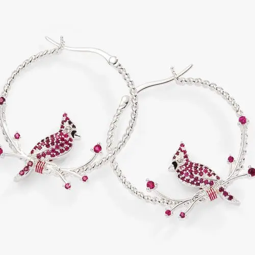 ALEX AND ANI Cardinal Reversible Hoop Earrings
