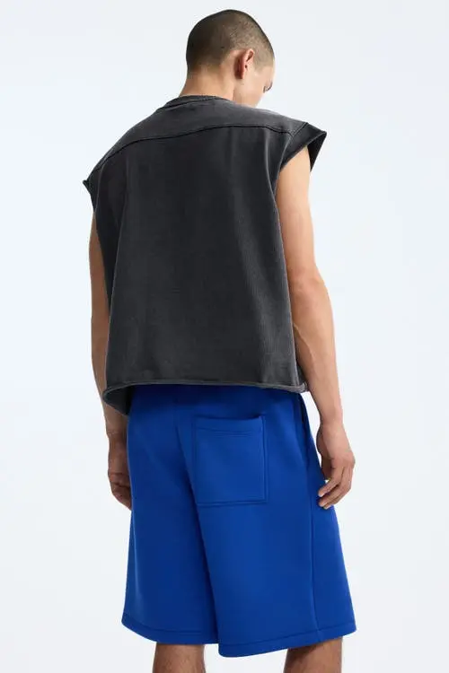 H&M Relaxed-fit Scuba Knit Shorts - Bright Blue